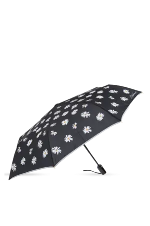 Moschino Folding Umbrella With Logo - Black