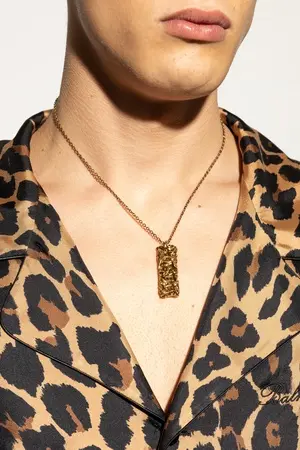 Versace Necklace With Logo Pendant
