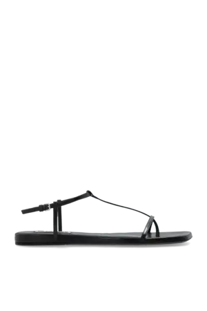 JIL SANDER Leather Flat Sandals - Black