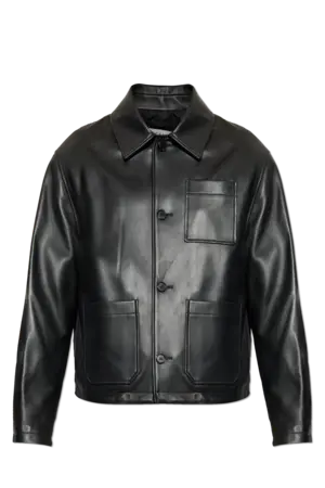 Loewe Embossed Logo Leather Jacket