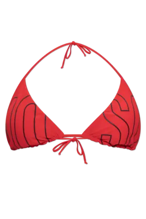 Moschino Bikini Top With Graphic Print - Red