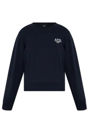 A.p.c. Sweatshirt With Embroidered Logo - Navy Blue