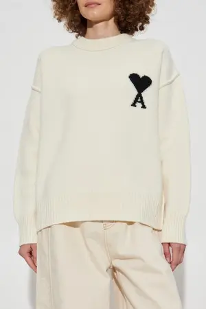 AMI Paris Wool Sweater With Logo