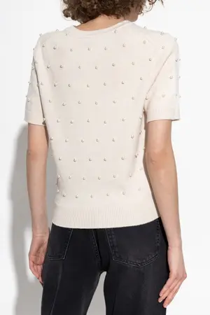 Zimmermann Hypnotic Pearl-embellished Wool Sweater