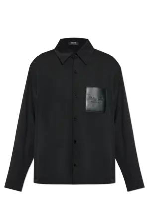 Balmain Shirt With Leather Pocket