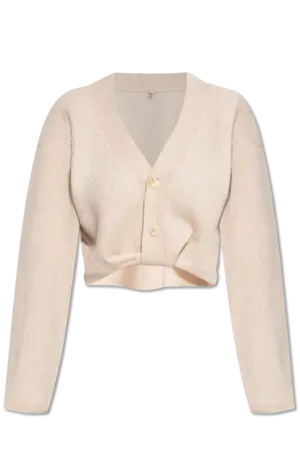 R13 Cashmere Cropped Cardigan - Cream