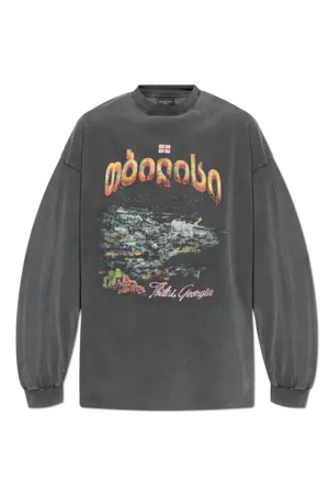 Balenciaga Long Sleeve T-shirt - Grey