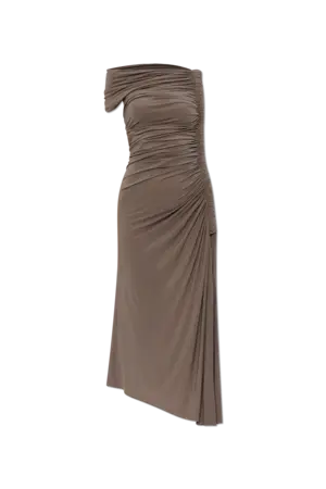 Alaïa Draped Midi Dress - Brown