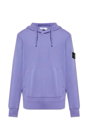 Stone Island Hooded Cotton Sweatshirt - Purple