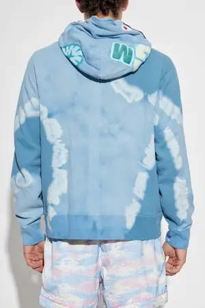 A BATHING APE® Tie-dye Cotton Hoodie With Shark Motif