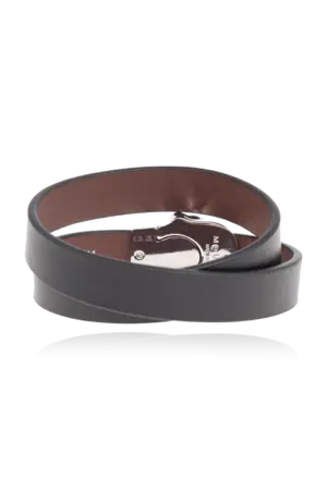 Alexander McQueen Leather Bracelet With Skull Clasp - Black