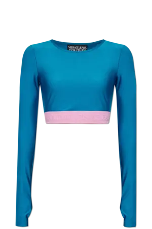 Versace Cropped Long-sleeve Top - Blue