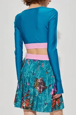 Versace Cropped Long-sleeve Top - Blue