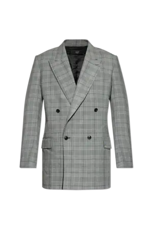 Amiri Double-breasted Blazer With A Check Pattern - Grey