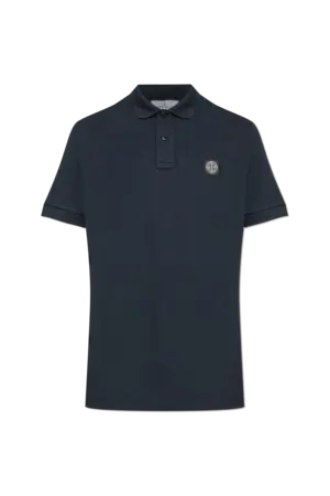 Stone Island Polo With Logo - Navy Blue