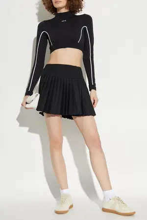 Off-White Short Pleated Skirt