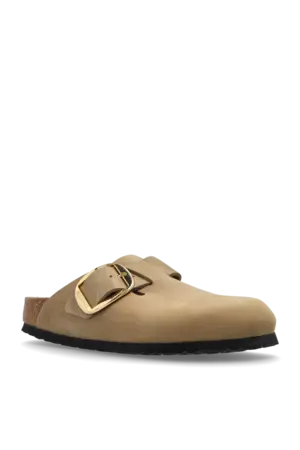 BIRKENSTOCK Boston Big Buckle Slides - Beige