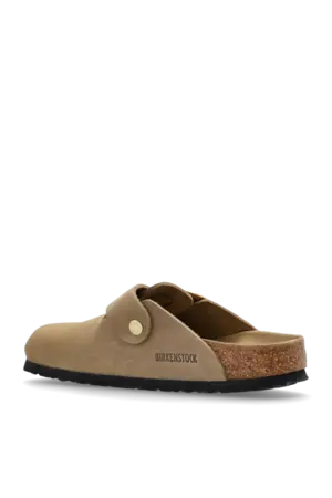 BIRKENSTOCK Boston Big Buckle Slides - Beige