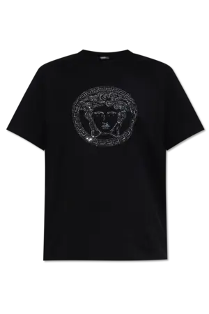Versace T-shirt With Embellished Logo