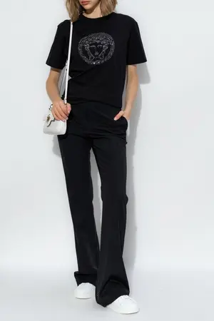 Versace T-shirt With Embellished Logo