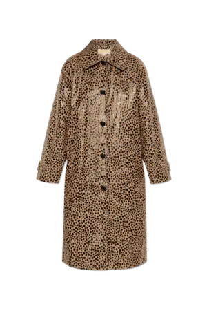 Michael Kors Animal Print Cotton-blend Coat - Beige