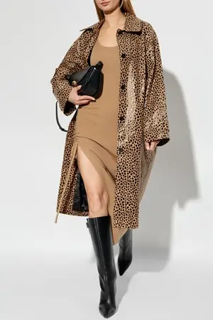 Michael Kors Animal Print Cotton-blend Coat - Beige