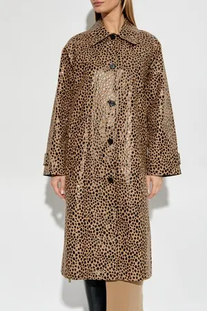Michael Kors Animal Print Cotton-blend Coat - Beige