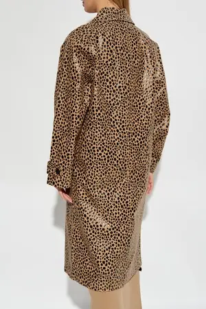 Michael Kors Animal Print Cotton-blend Coat - Beige