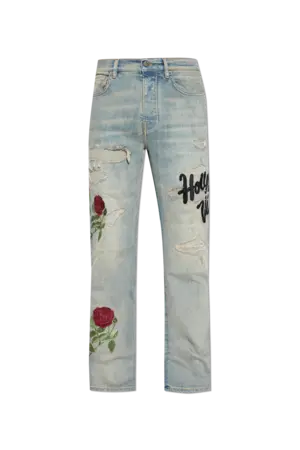 Amiri Jeans With Shimmering Appliqués