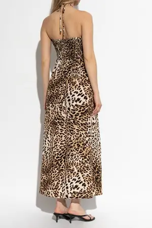 GESTUZ Strapless Leopard Print Maxi Dress