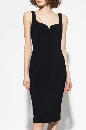 Versace Fitted Knee-length Dress With Spaghetti Straps