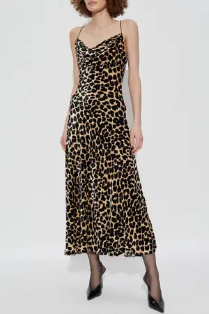 Balmain Animal Print Long Gown