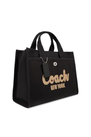 Coach Shopper Bag With Embroidered Logo - Black