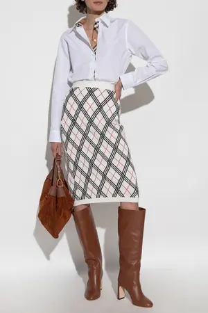 Burberry Plaid Pencil Skirt