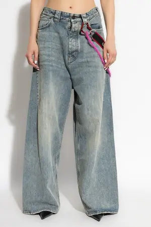 Balenciaga Bootcut Jeans With Decorative Appliqués