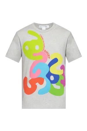 Comme Des Garçons T-shirt With Colorful Print - Grey
