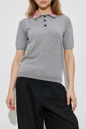 Marni Polo Shirt With Velour Collar