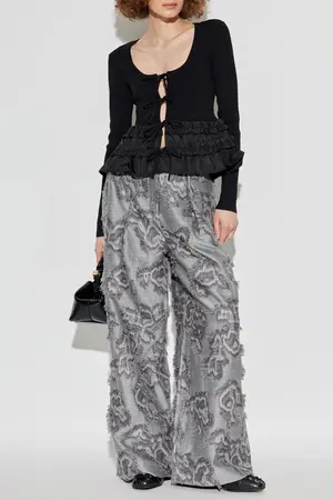 GANNI Vintage-effect Palazzo Trousers