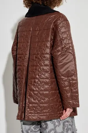 GANNI Quilted Jacket With Corduroy Collar