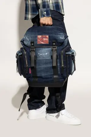 Dsquared2 Denim Backpack With Logo