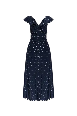 Alessandra Rich Polka Dot Silk Dress
