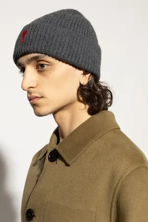 AMI Paris Logo Patch Beanie