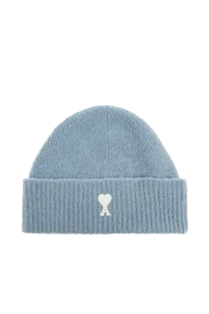 Ami Logo Patch Beanie - Blue