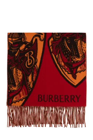 Burberry Patterned Scarf - Red