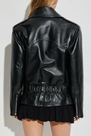 Alessandra Rich Leather Biker Jacket