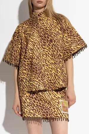 Zimmermann Beaded Leopard Print Shirt
