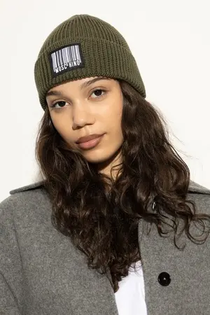 Moschino Wool Beanie With Logo Patch