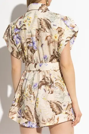 Zimmermann Floral Linen Jumpsuit - Multicolour