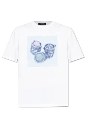Versace T-shirt With Colorful Print - White