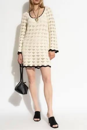 Zimmermann Floral Openwork Knit Mini Dress